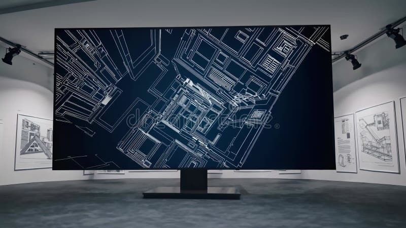 Digital Artwork Displayed on Screen in Gallery Showcases Creative ...