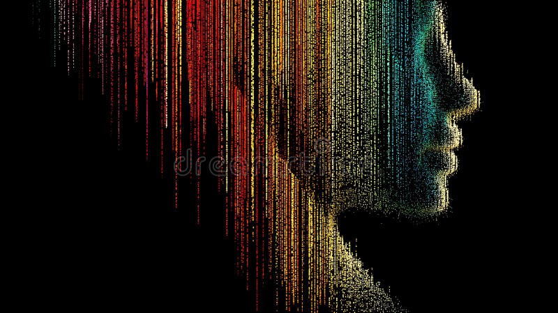 A Digital Artwork Displays the Side Profile of a Human Face Created ...