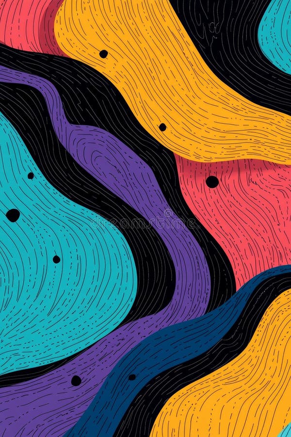 Biomorphic Color Blocks stock illustration. Illustration of flowing ...