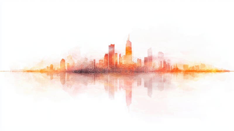 Glowing Cityscape Illustrating Digital Evolution with Abstract Artistic ...