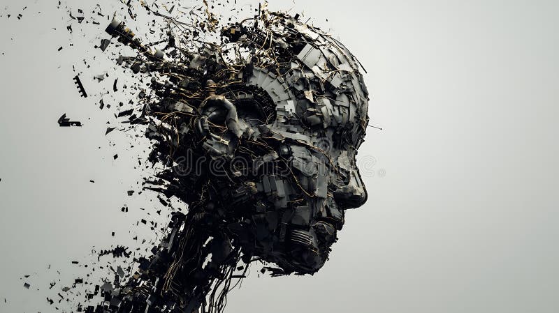 A Digital Artwork Features a Humanoid Face Formed from a Chaotic ...