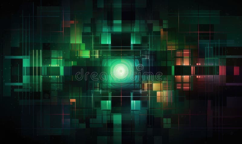Abstract Digital Artwork: 3D Patterns and Gradient Colors Stock ...
