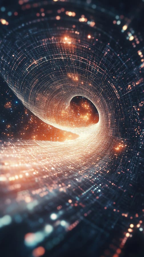 Galactic Vortex with Sparks of Light in Cosmic Space Background Stock ...