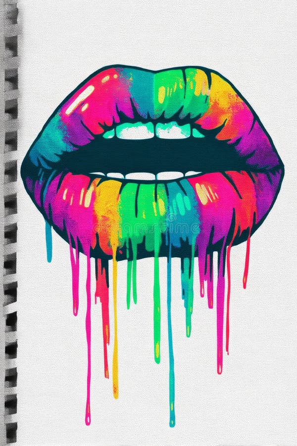 Abstract Dripping Lips stock illustration. Illustration of dripping ...