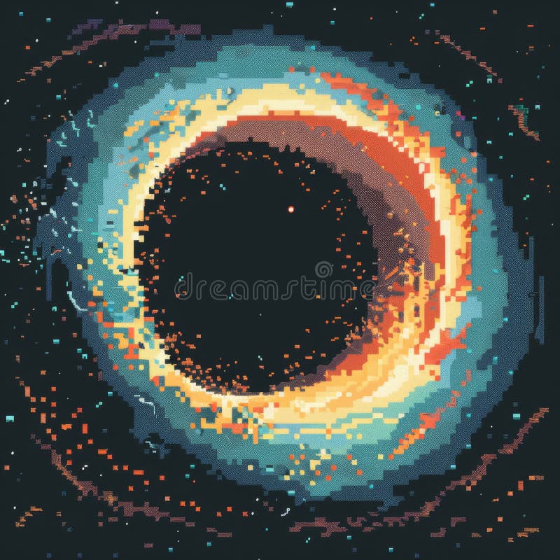 Spiral Pixel Art of Black Hole Stock Photo - Image of hole, abstract ...