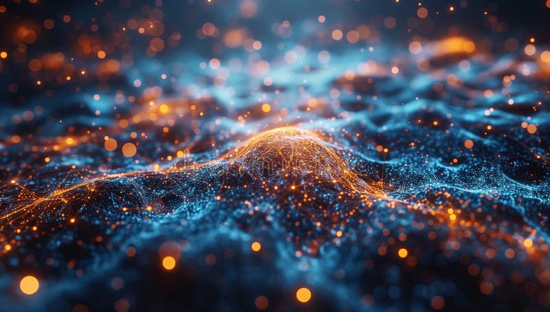 Digital Artwork Featuring an Abstract Quantum Wave Pattern Illuminated ...