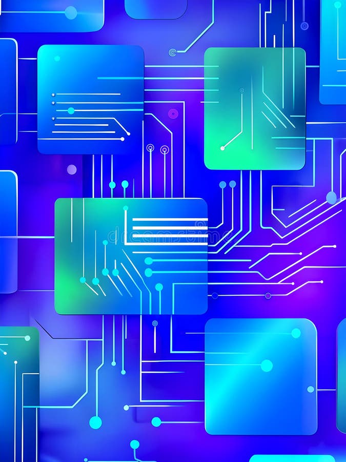 A Digital Artwork Featuring an Abstract and Technological Design Stock ...