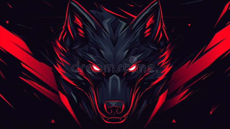 Angry Black Wolf Red Eyes
