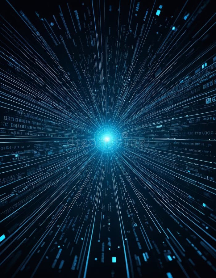 Digital Light Burst with Data Streams in a Futuristic Design Stock ...