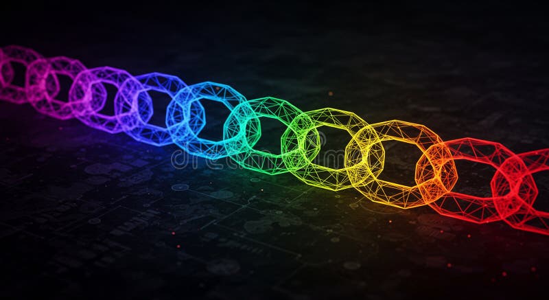 A Digital Artwork Featuring a Chain Composed of Interconnected Links ...