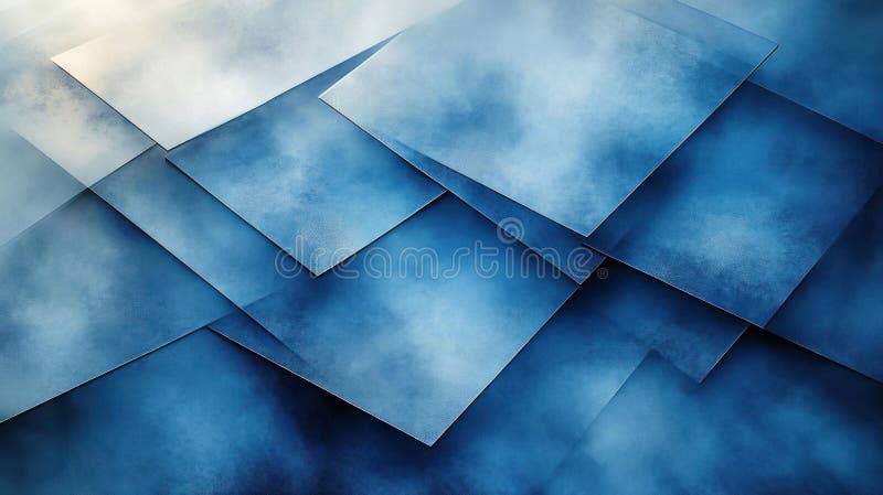 Abstract Blue Layered Squares, a Serene Digital Artwork Stock ...