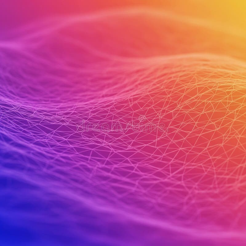 Digital Artwork Featuring a Mesh of White Interconnected Lines Forming ...