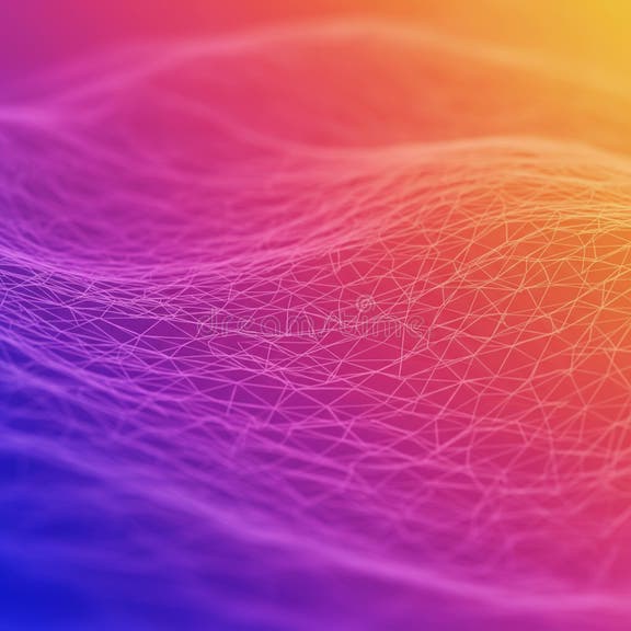 Digital Artwork Featuring a Mesh of White Interconnected Lines Forming ...