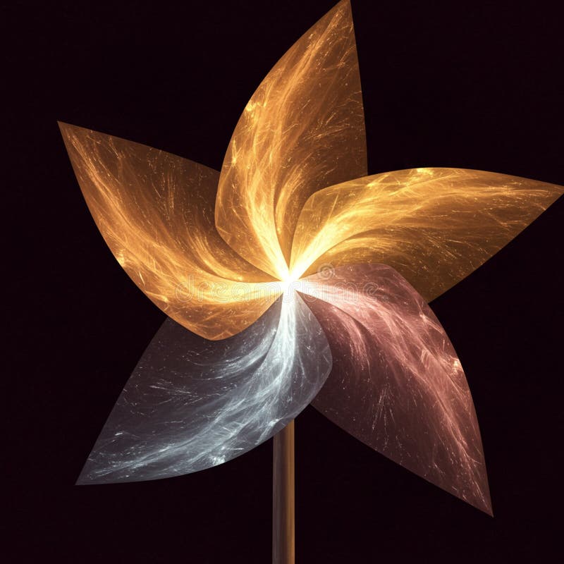 A Digital Artwork Featuring a Pinwheel-inspired Design with Five ...