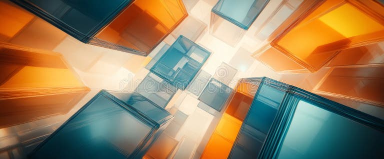 A Digital Artwork Featuring a Random Pattern Grid of Colorful 3D Cubes ...