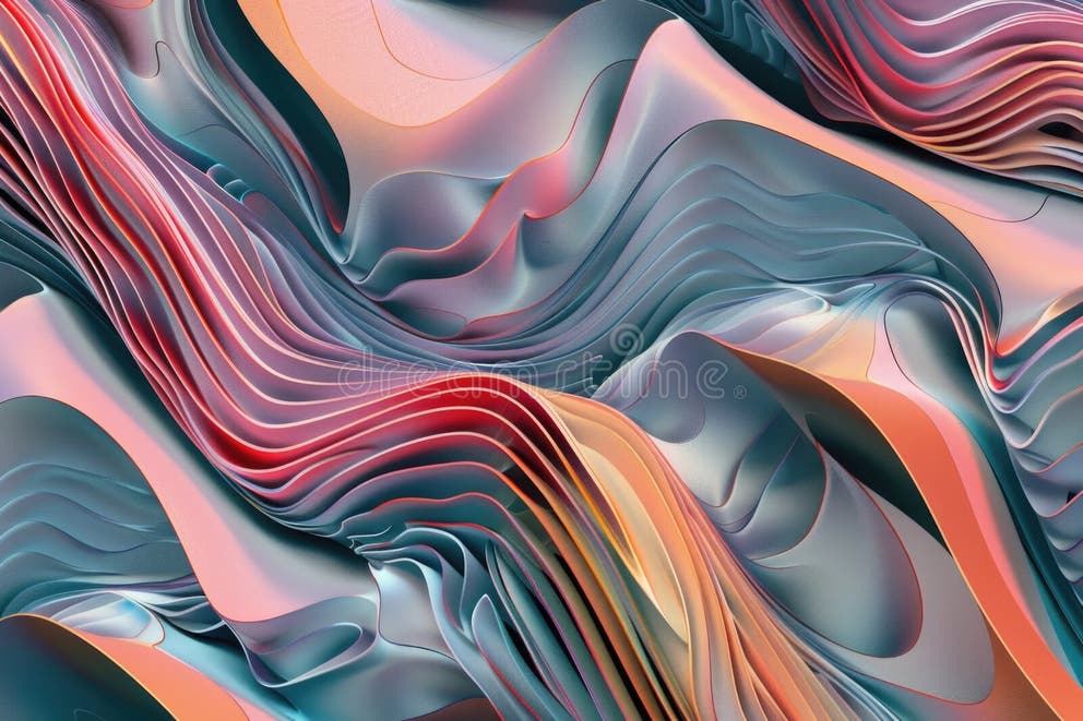 Digital Artwork Featuring a Repeating Wave Pattern Stock Photo - Image ...