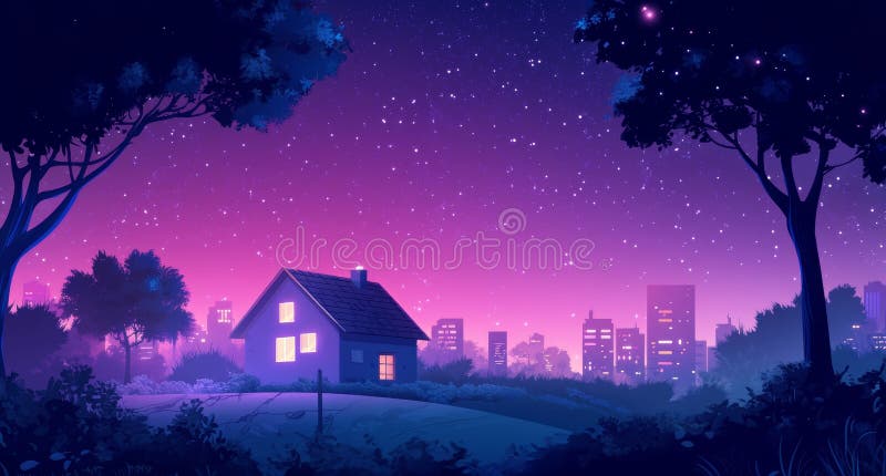 A Digital Artwork Featuring a Smart Home Linked To Smart Devices ...