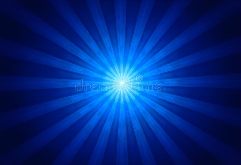 A Radiant Burst of Light with Deep Blue Rays. Symmetrical Starburst ...