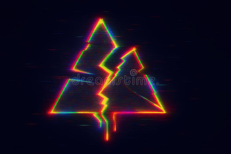 Glitch Art Neon Triangle Pattern, Ideal for Digital Art, Cyberpunk ...