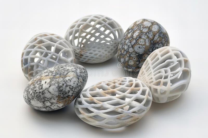 Digital Artwork of Five Grey and White Rocks Made into a Circle, High ...