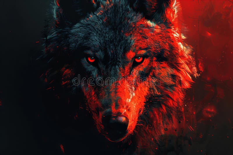 Digital Artwork of the Front of a Wolf Symbol for Logo, High Quality ...
