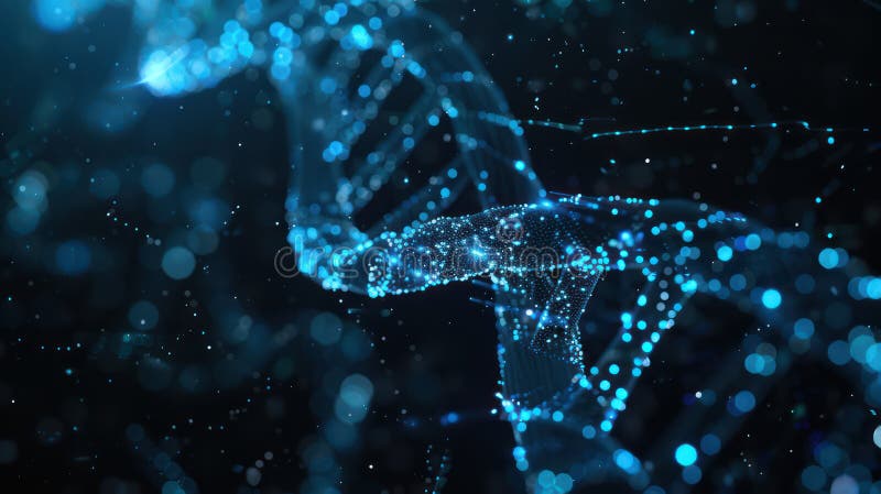 Digital Artwork of a Futuristic 3D DNA Model Stock Illustration ...
