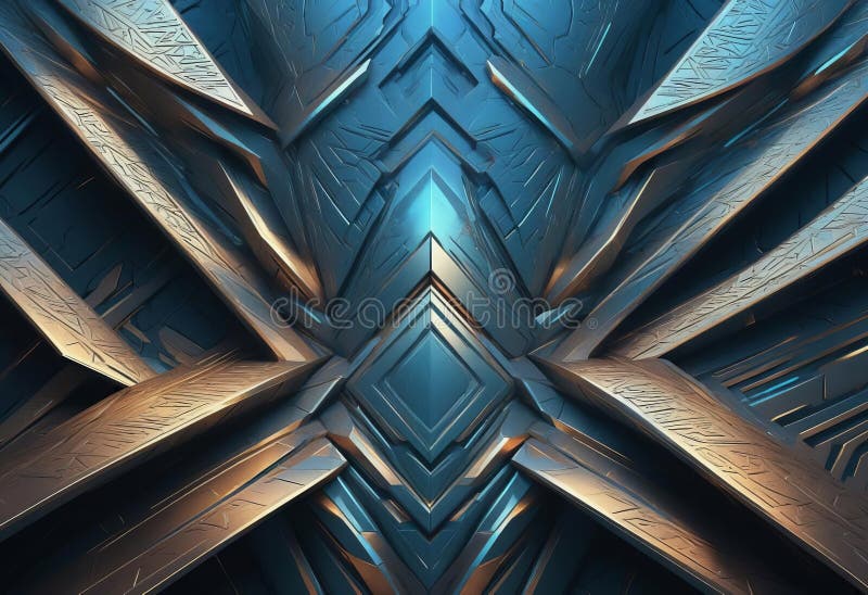 Digital Artwork of a Futuristic Patterned Metal Texture Stock ...