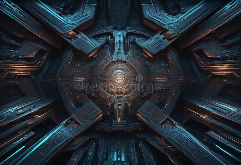 Digital Artwork of a Futuristic Patterned Metal Texture Stock ...