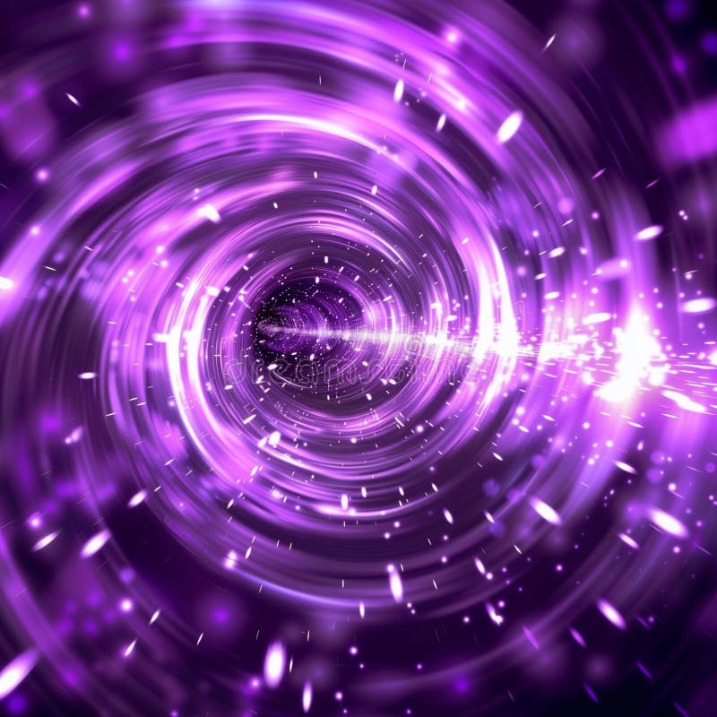Digital Artwork of a Glowing Purple Vortex with Light Particles and ...