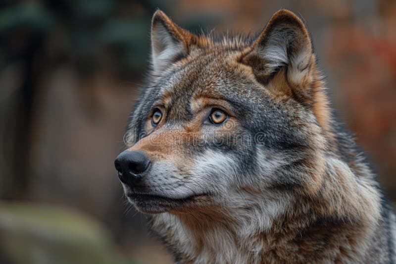 Digital Artwork of Grey Wolf is Looking As If he is Nervous, High ...