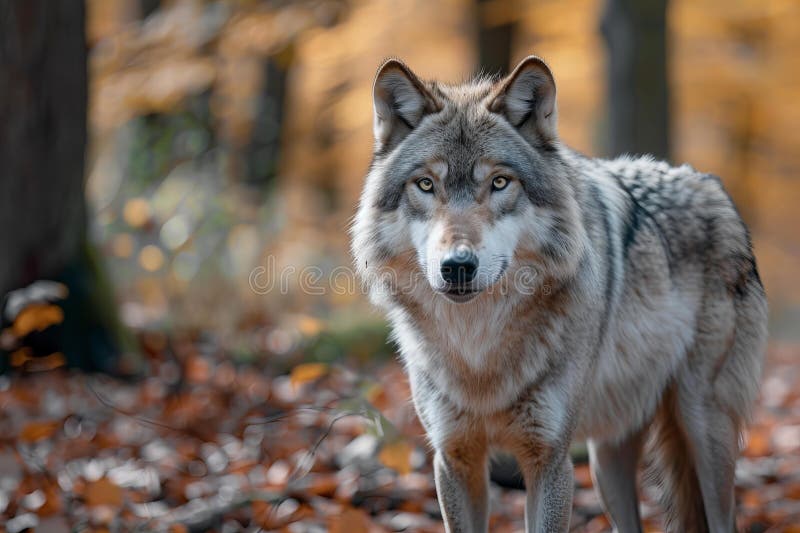 Digital Artwork of Grey Wolves in a Forest, High Quality, High ...