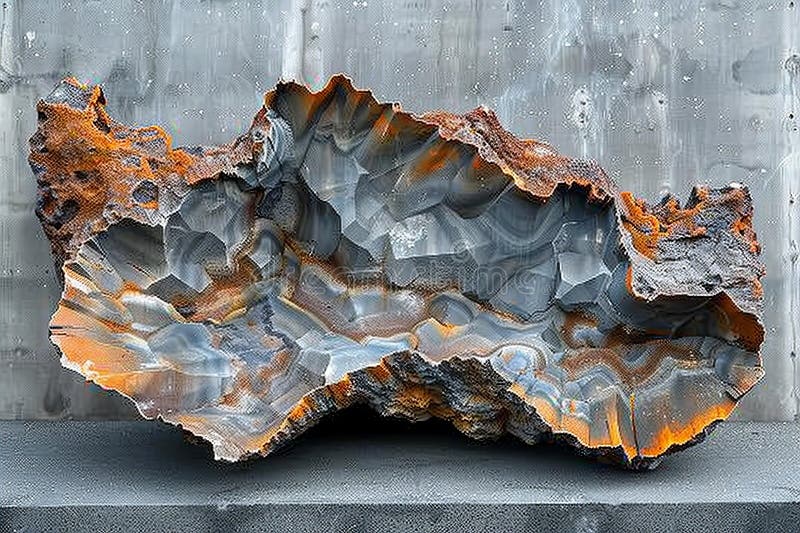 Digital Artwork of Large Meteorite on the Ground, Its Surface Covered ...