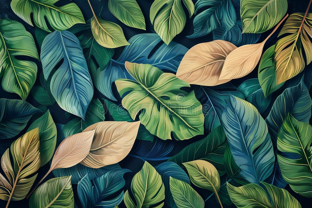 Digital Artwork of Leafy Botanical Pattern Wall Art Amazon Rainforest ...