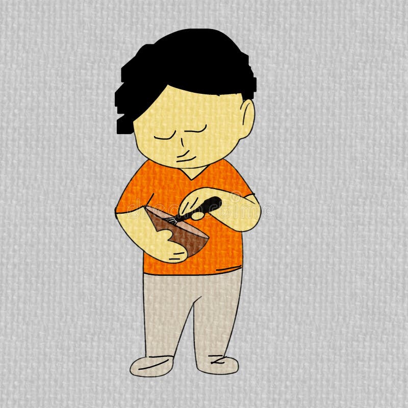 Digital Artwork of a Man Preparing Batter for Baking Cake Stock ...