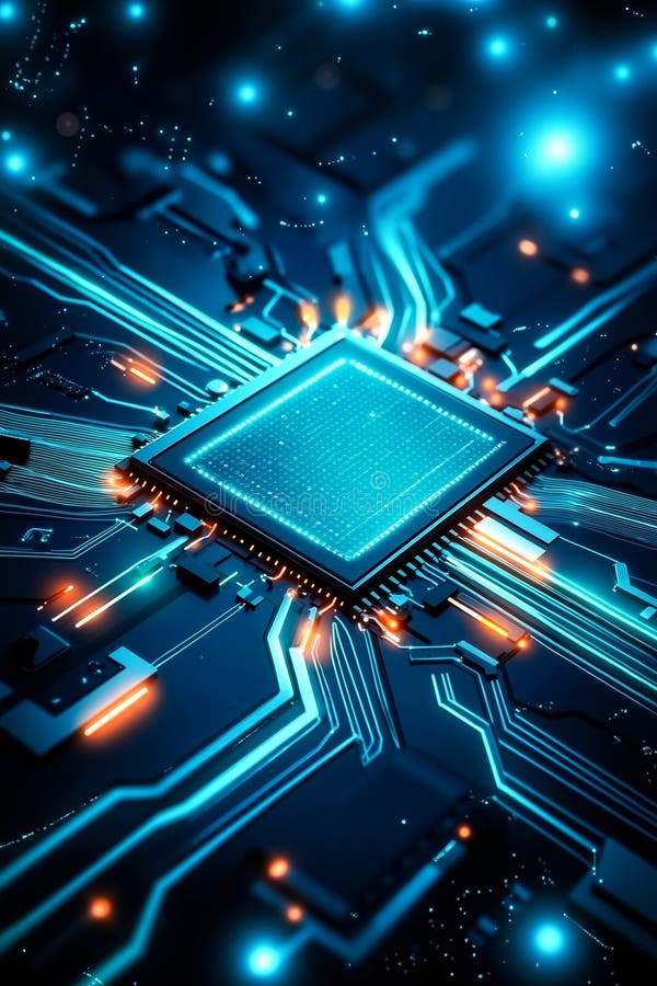 A Computer Chip on Top of a Circuit Board Stock Photo - Image of ...