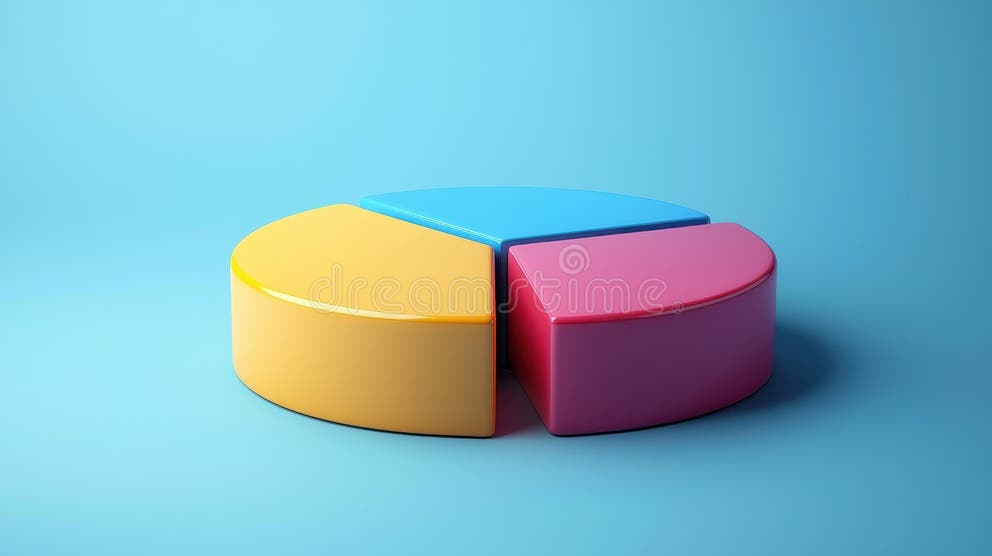 Digital Artwork Minimalist Setup with Colorful Pie Chart Visualization ...