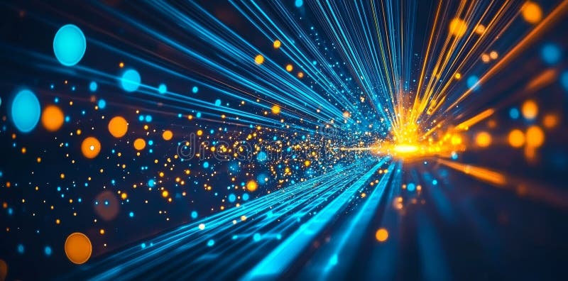 In a Digital Artwork at Night, Dynamic Movement is Created by Vibrant ...