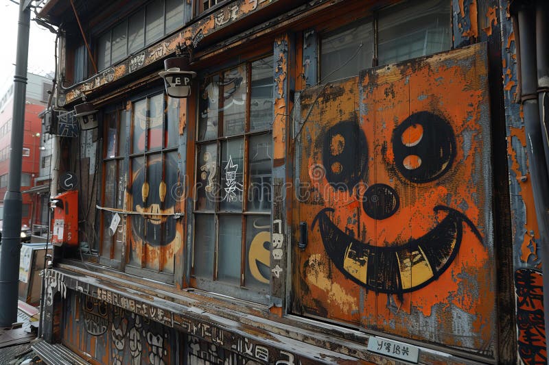 Digital Artwork of Painted Faces on a Window of a Window, High Quality ...