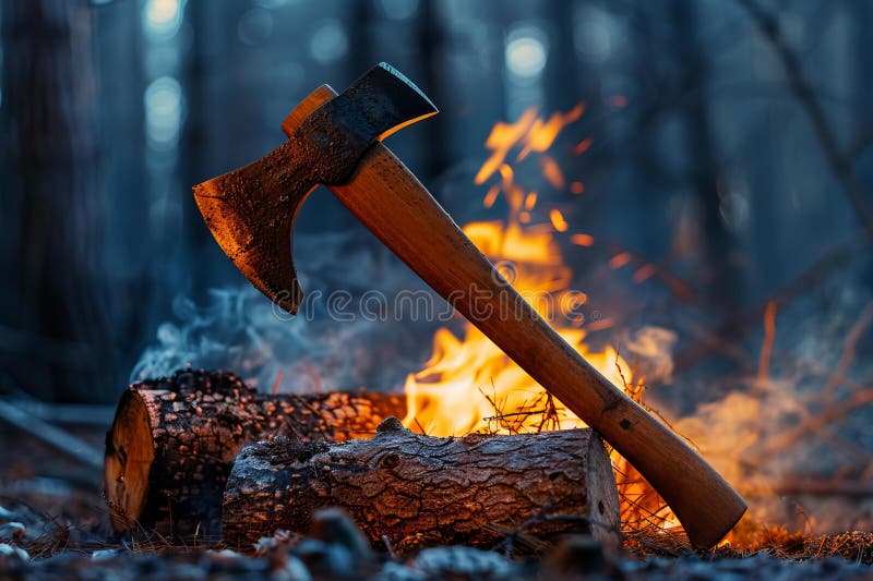 Digital Artwork of Photo of an Axe with the Blade Pointing Up and Down ...