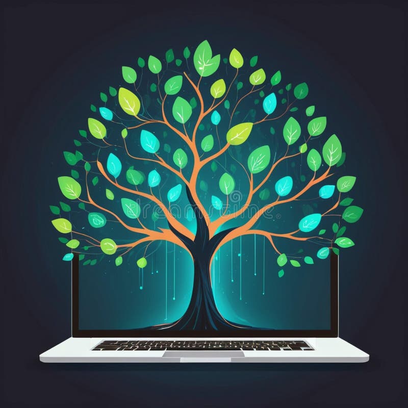 AI-Generated "the Cyber Bloom" – a Digital Tree Growing from a ...