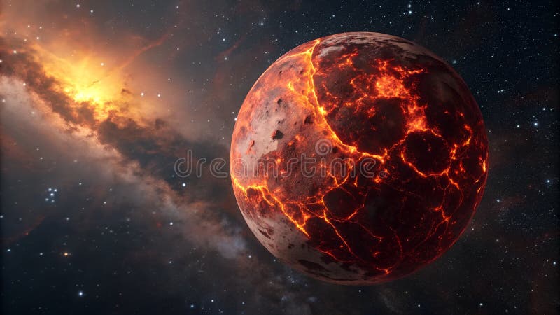 Fire Realm Planet: Exoplanet with Molten Surface in Fiery Nebula ...