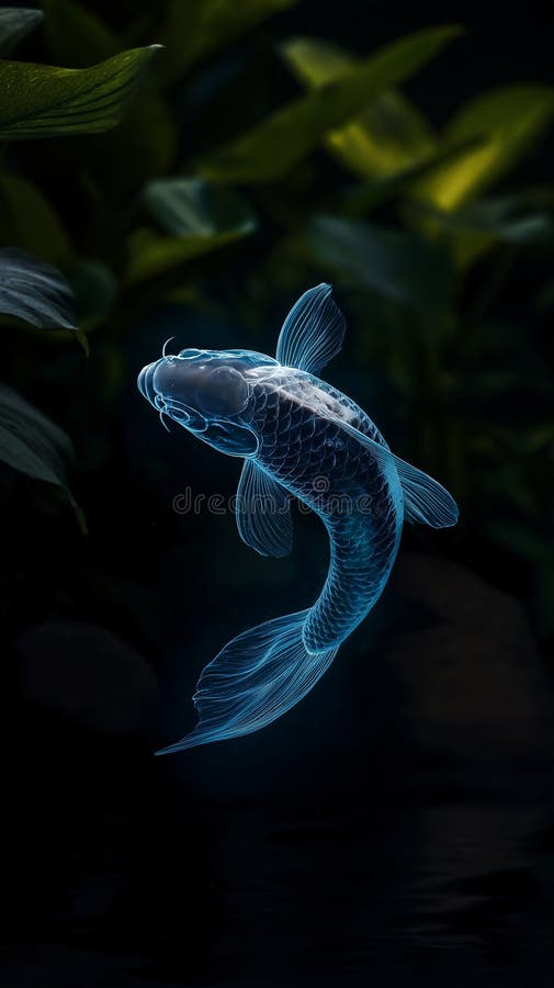 Aquatic Elegance: Illuminated Fish Artistry Stock Illustration ...