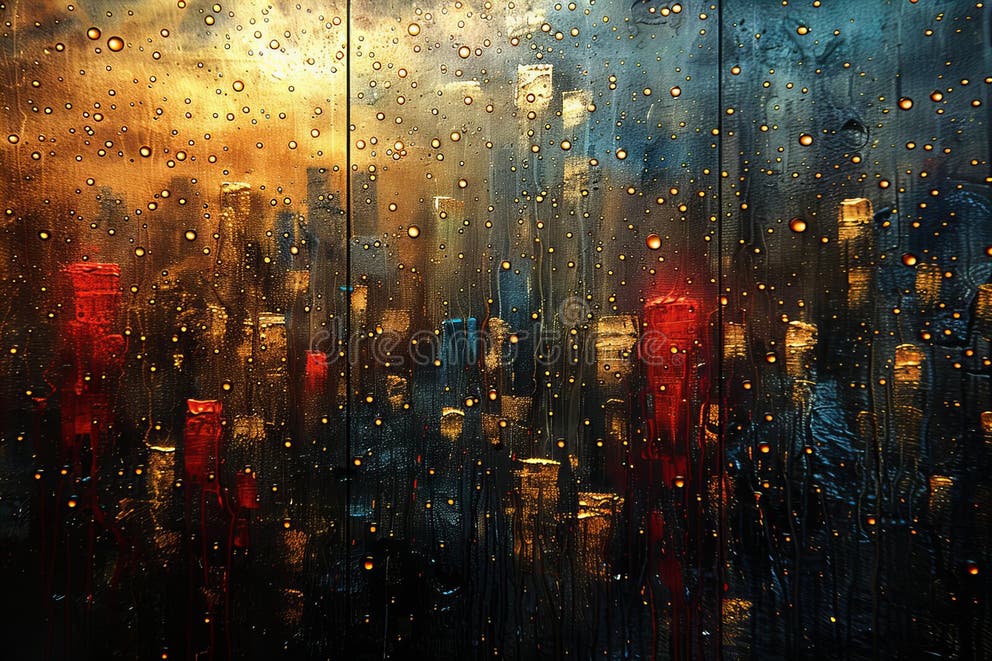 Digital Artwork of Rain Drops on Windows Sample, High Quality, High ...