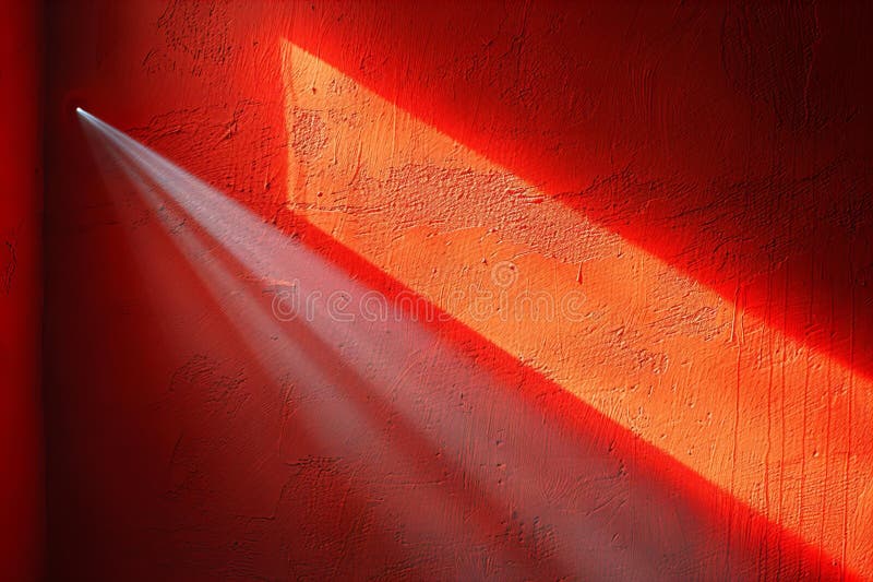 Digital Artwork of Red Light Beam is Shining on an Orange Wall, High ...