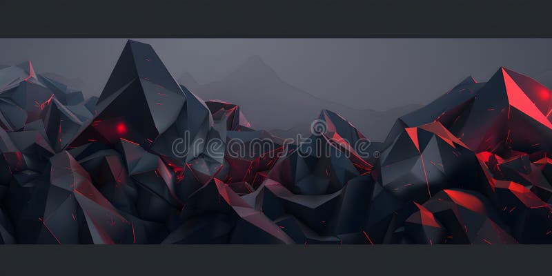 Digital Artwork of Red Lit Sharp Mountain Peaks, Ai Generated Editorial Photography ...
