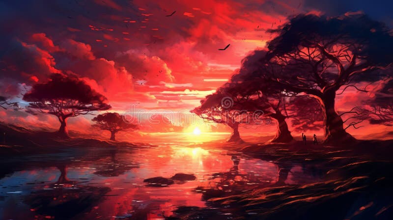 Sunset Anime Stock Illustrations – 3,144 Sunset Anime Stock ...