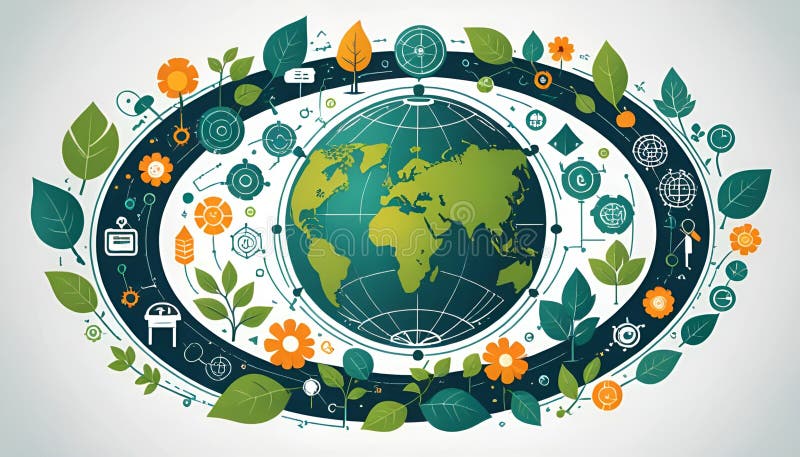 Eco-Tech Revolution: a Greener Future for Our Planet Stock Illustration ...