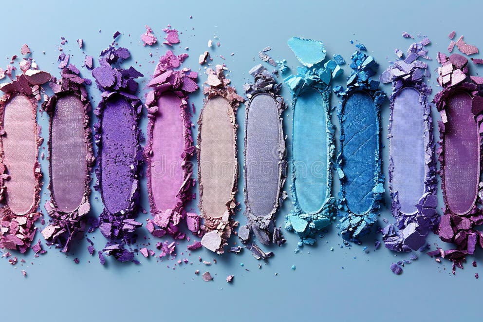 Digital Artwork of Row of Different Colored Eye Shadows, High Quality ...