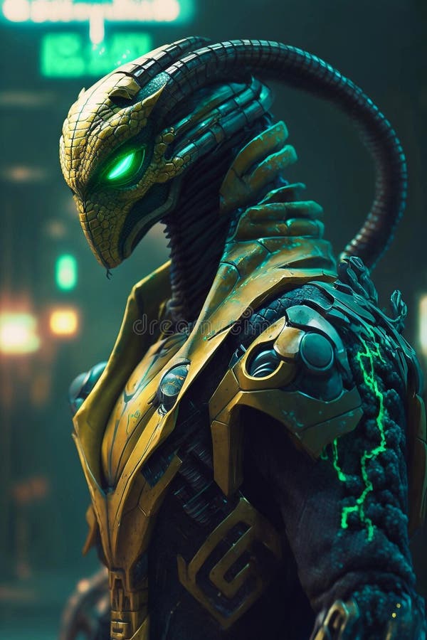 Digital Artwork of Sci-fi Cyberpunk Character Stock Illustration ...