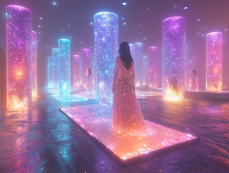 A Digital Artwork Showcases a Futuristic, Celestial Scene with a ...